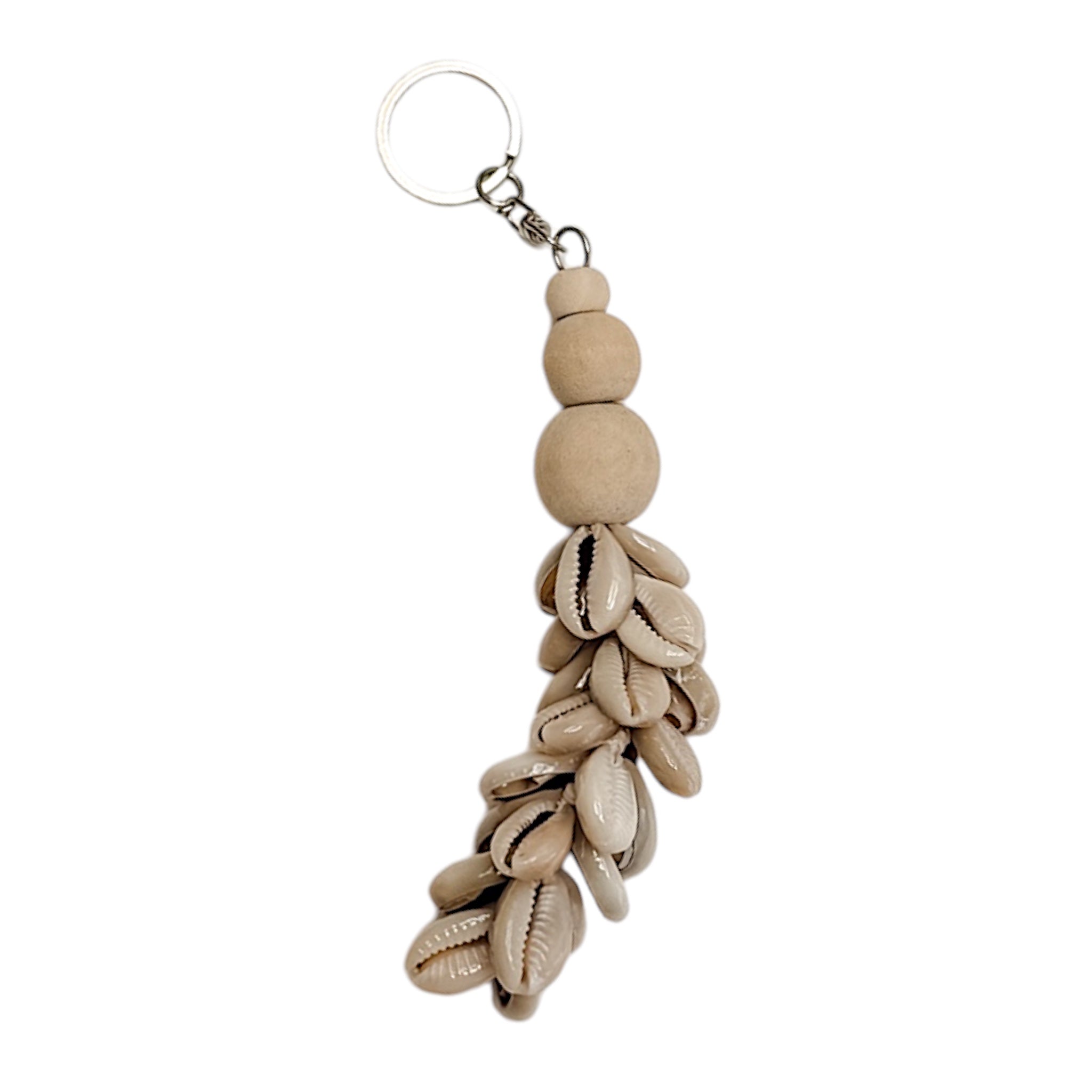 Mira Keyring – Cowrie Shell & Wood Beads | Wander & Wild Home