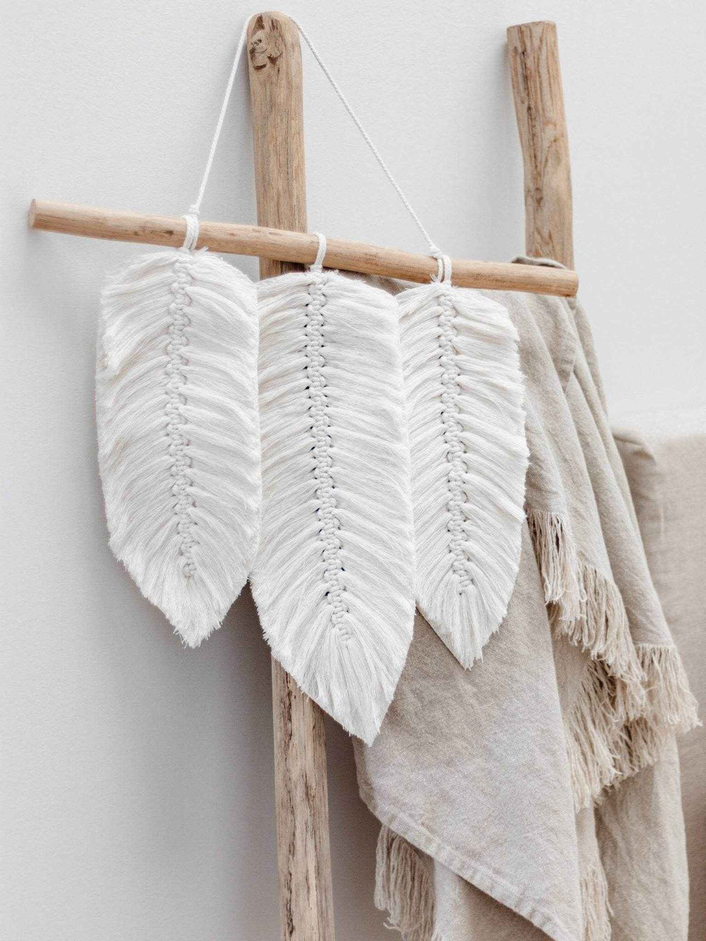 Mia Macrame Leaf Hanging – Textural Wall Decor in Natural Tones ...
