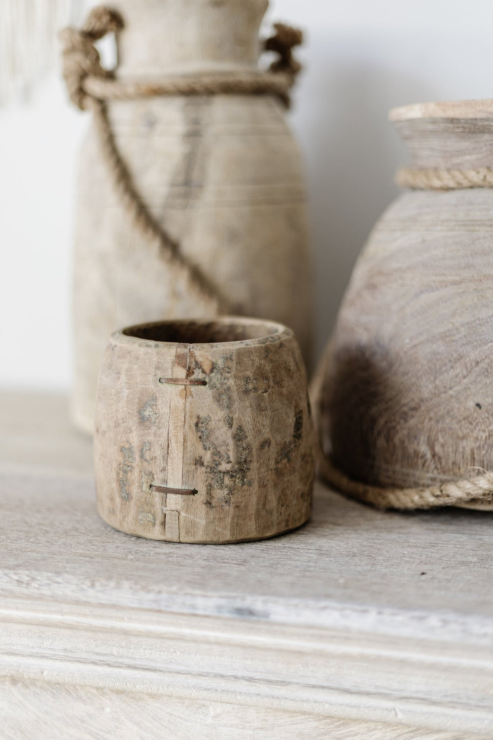 Wooden Indian Mana Pots – Antique Handcrafted Vessels – Wander & Wild Home